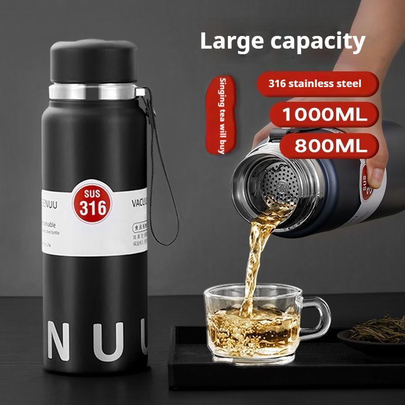 【ALLEN】1000ml Large capacity 316 stainless 24H Thermos bottle Filter ...