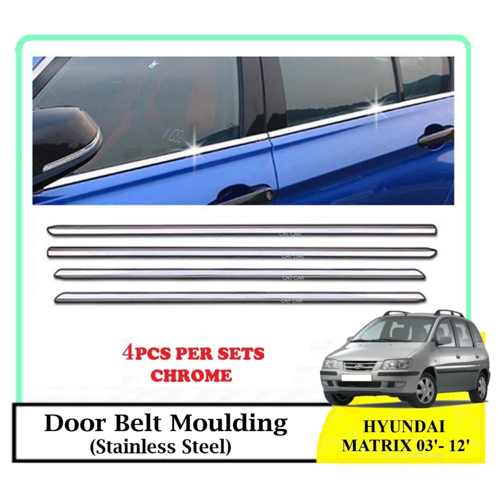 Hyundai Matrix 03' - 12' Window Trim Chrome Lining / Door Belt Moulding ...