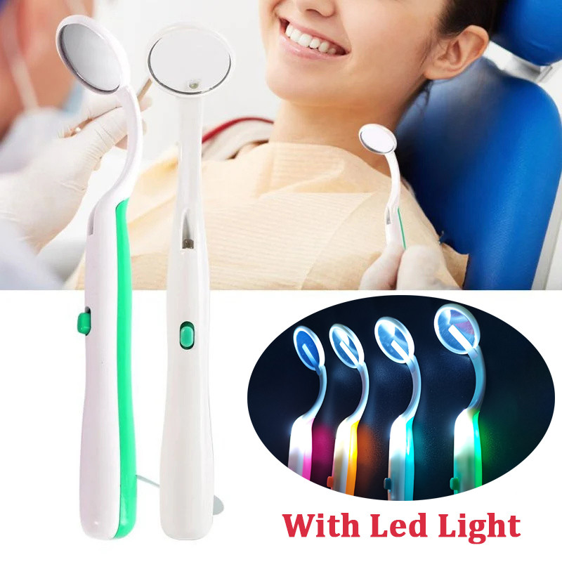 Dental Mirror With Led Light Tooth Inspect Instrument Checking Mirror ...