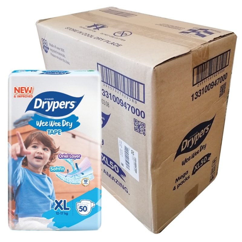 Drypers Wee Wee Dry carton NB 60sx4 /S 80sx4/M 60sx4 /L 58sx4/ XL 50sx4 ...