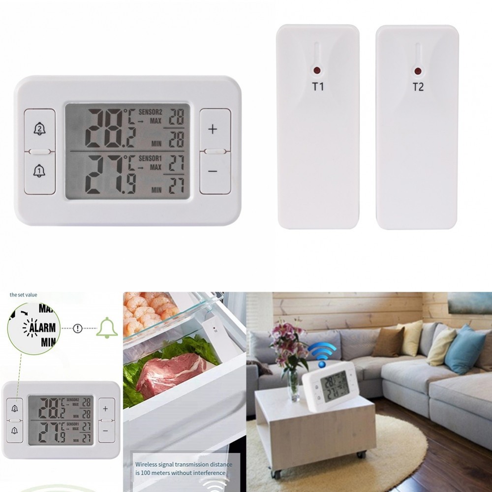 Wireless Refrigerator Thermometer with Alarm for Accurate Temperature ...