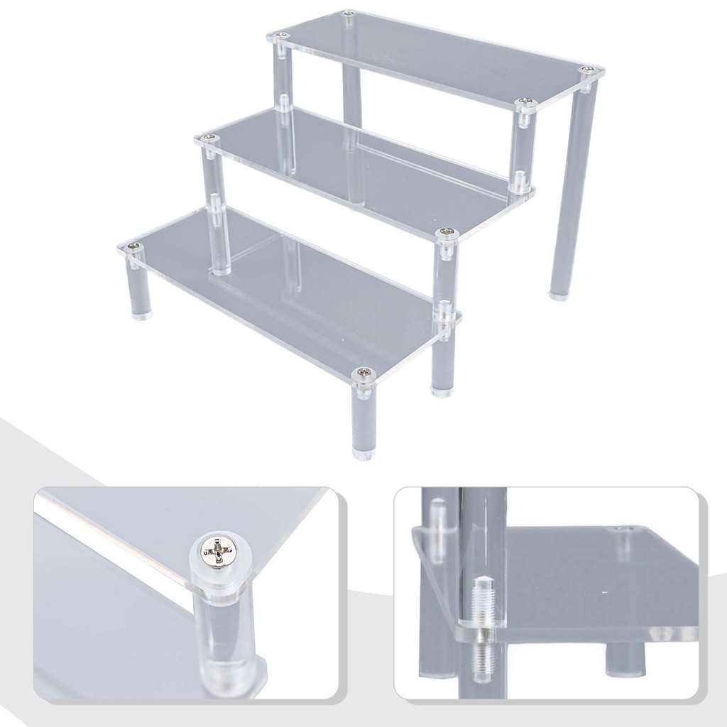 1-3 Layers Acrylic Display Stand Perfume Figurine Transparent Storage ...