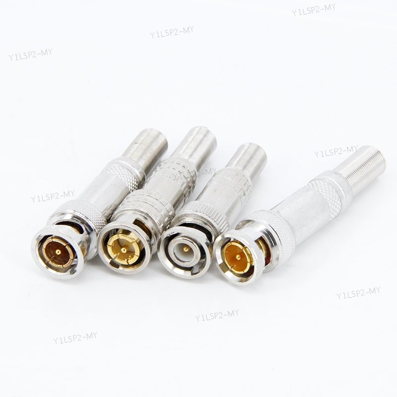 4types Solder or Solderless BNC Male Plug socket metal Audio Connector ...