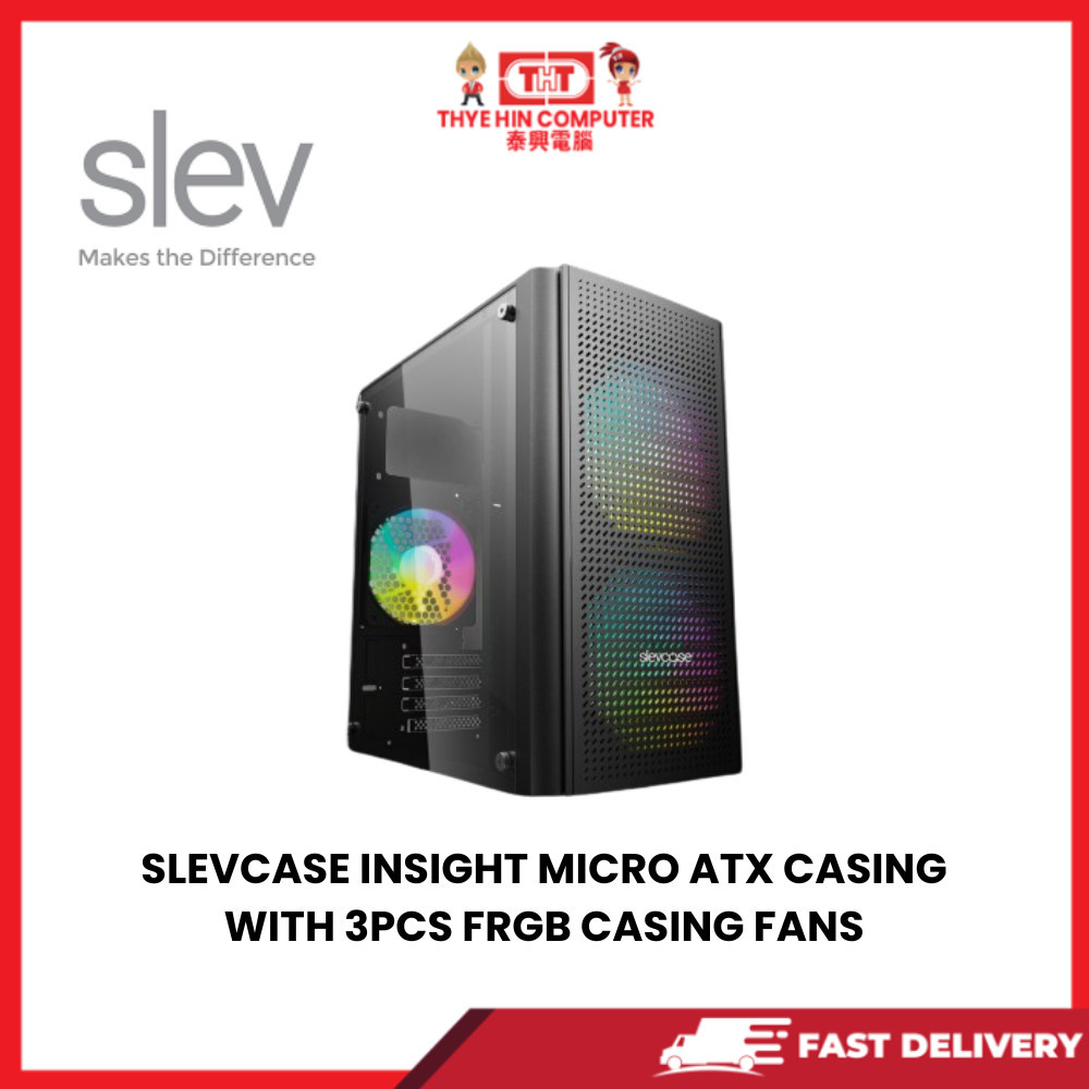 SLEVCASE INSIGHT MICRO ATX CASING WITH 3PCS FRGB CASING FANS | Shopee ...