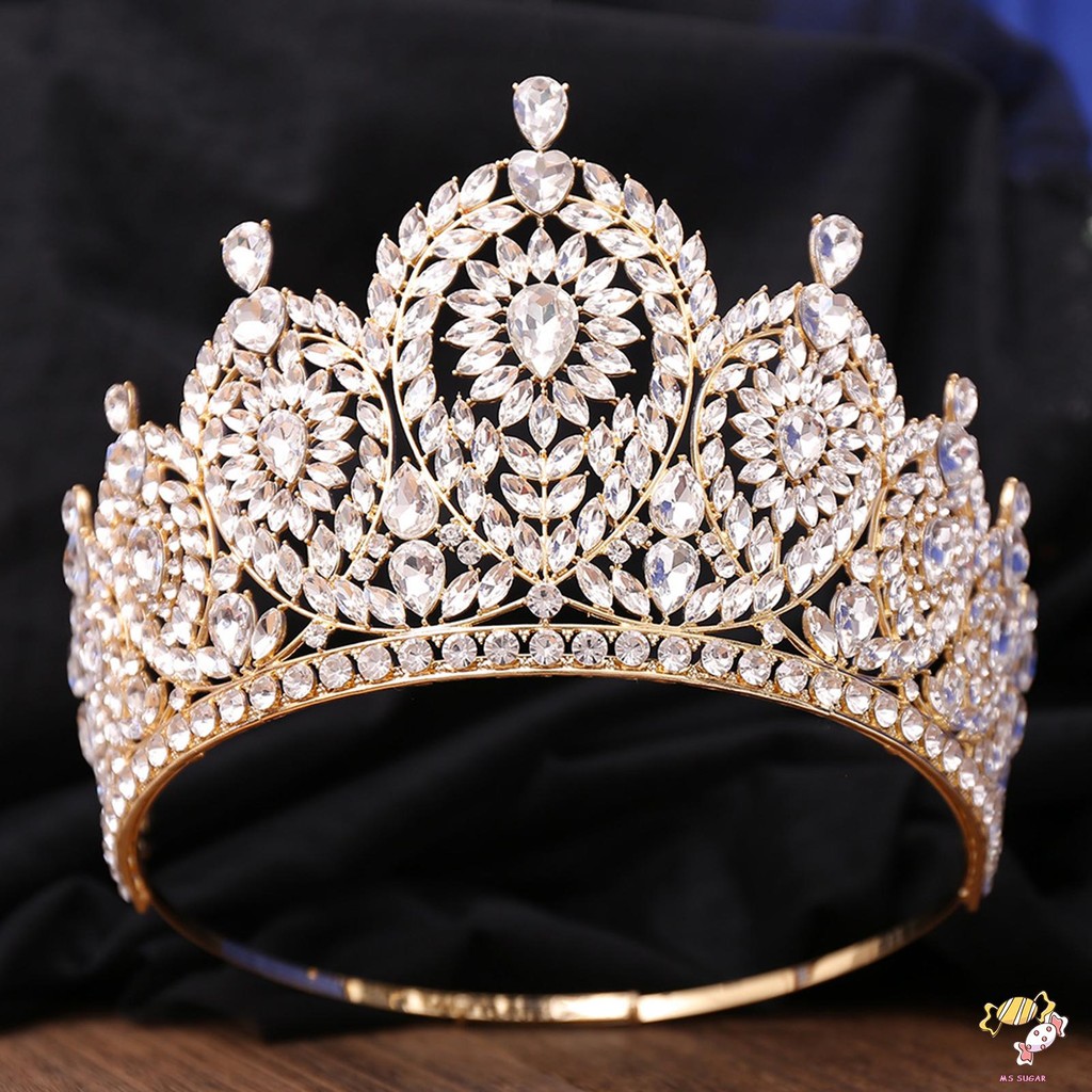Princess Bride Crown with Rhinestone Non-slip Wear-resistant Lady ...