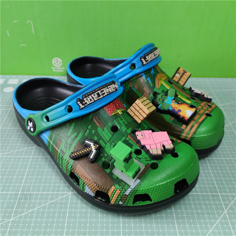 Crocs New World Adult and Children Classic Minecraft Cave Shoes Beach ...