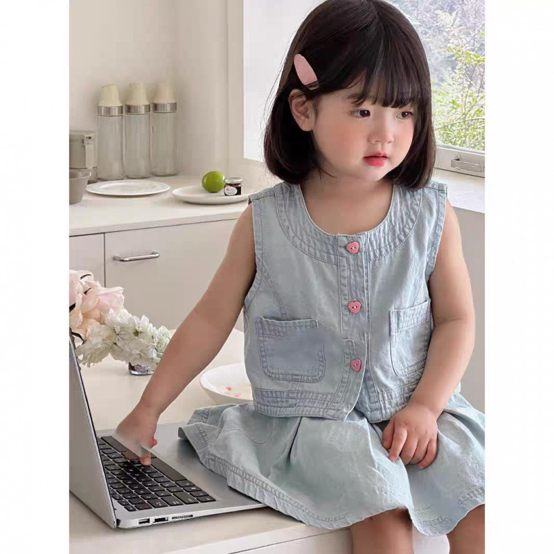 Tawaran Masa Terhad [2840 Orang Dikumpul] Set Denim Basuh Tanpa Lengan ...