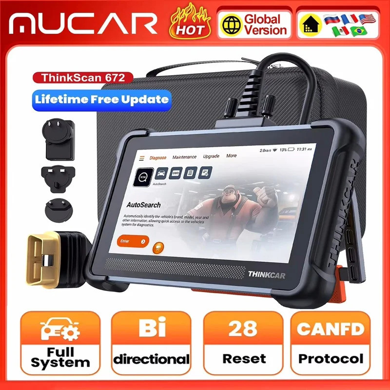 Thinkcar Thinkscan 672 Car Diagnostic Tools Full System Automotive OBD2 ...