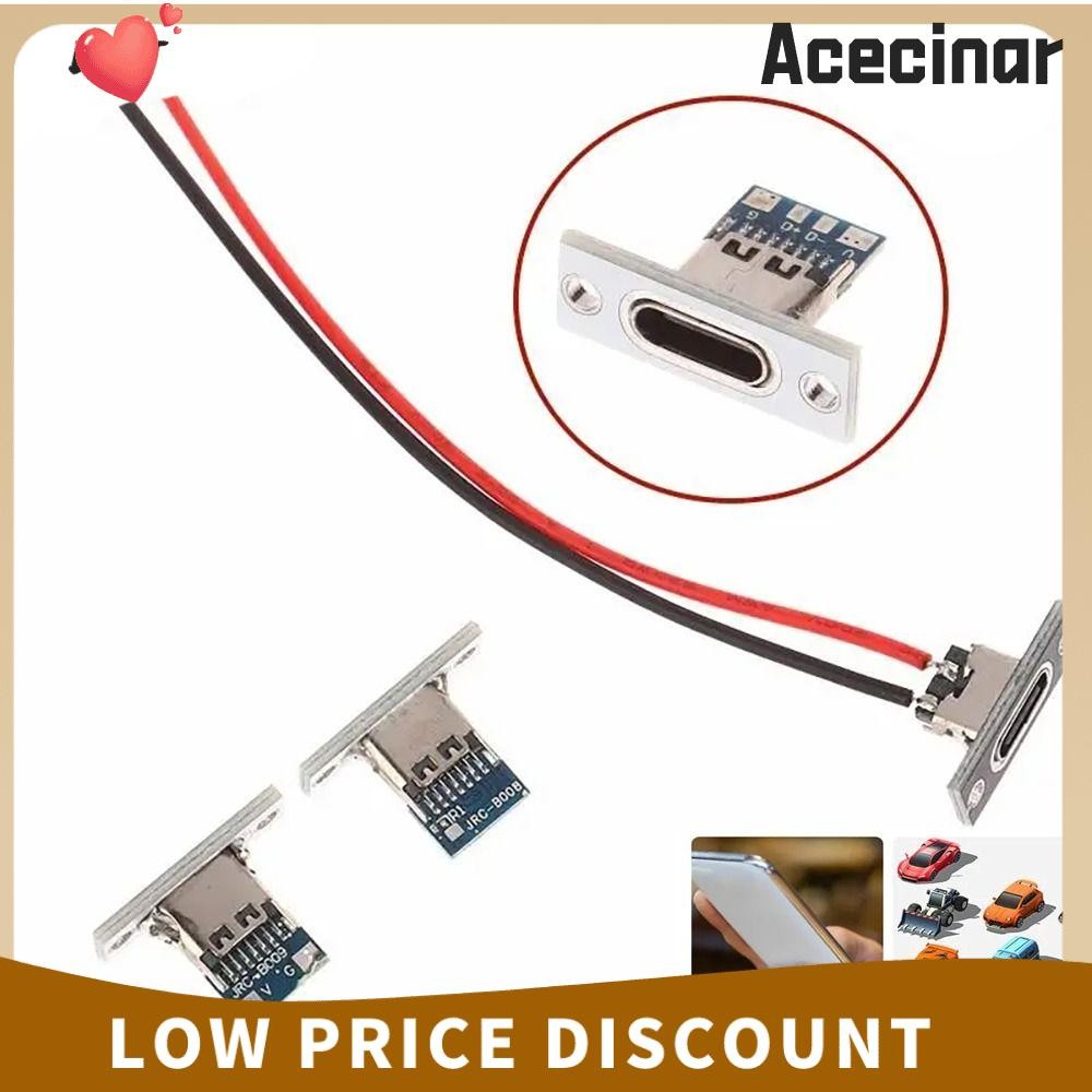 ACECINAR USB Jack, 2Pin 2P Female Connector Jack, Charging Data Port ...