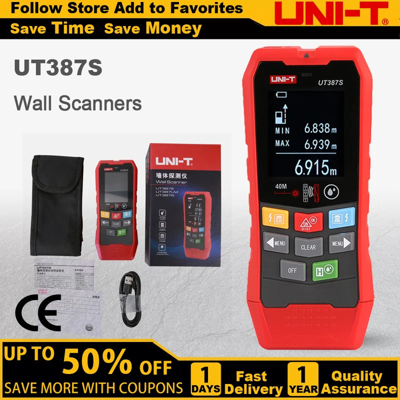 UNI-T Wall Scanner UT387E UT387S UT387LM 4 In 1 Metal Detector Wood ...