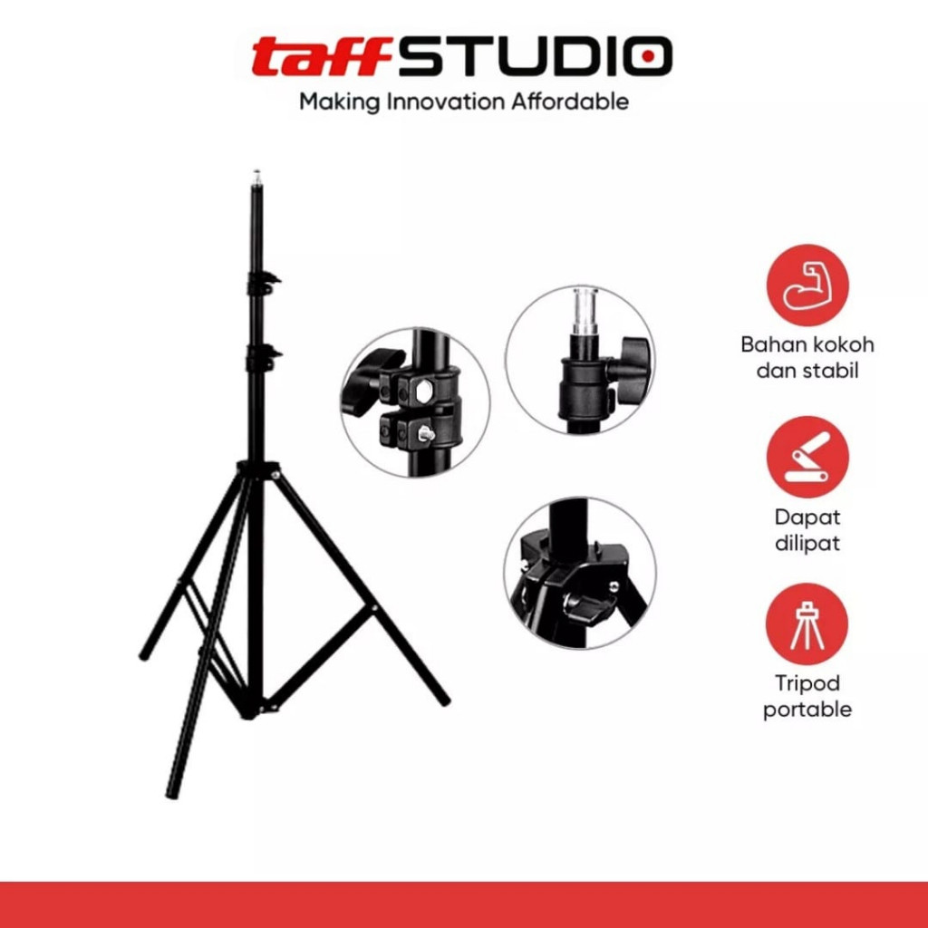 TaffSTUDIO Tripod 2 Meter Portable Light Stand for Studio Lighting ...