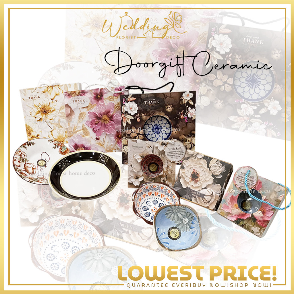 EXCLUSIVE DOORGIFT CERAMIC/NORDIC BOWL/CERAMIC PLATE/GIFT SET/HADIAH ...