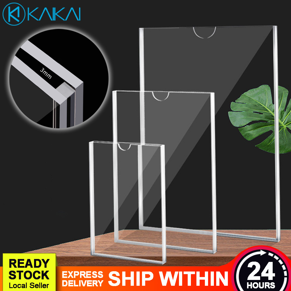 🔥 WALL READY 🔥 A3/A4/A5/A6 Transparent Acrylic Pocket Frame Slot Holder ...