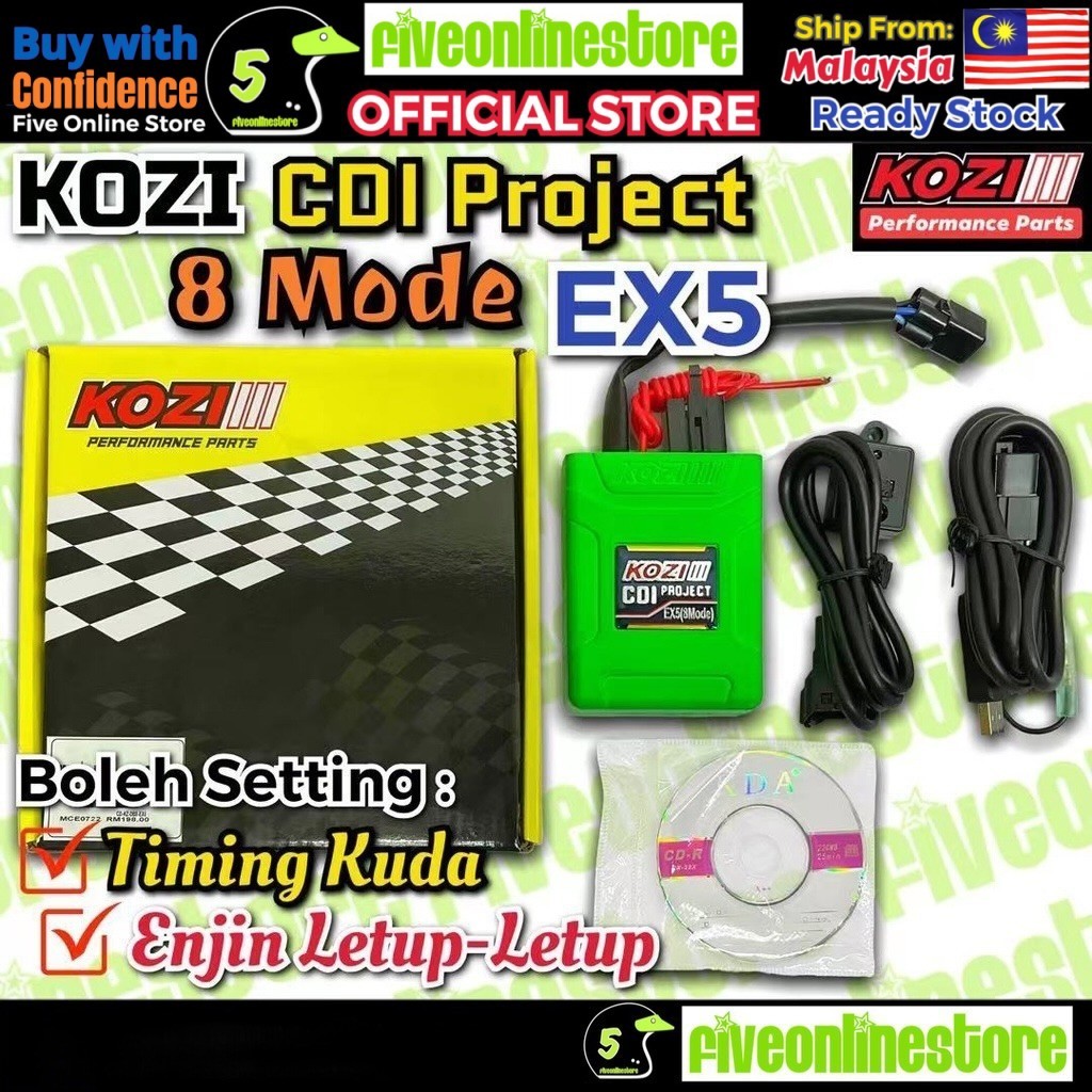 Timing Kuda Kozi Racing CDI 8 Mode V5 (Green) Letup-Letup EX5 Dream EX5 Class 1 WAVE100 Real ...