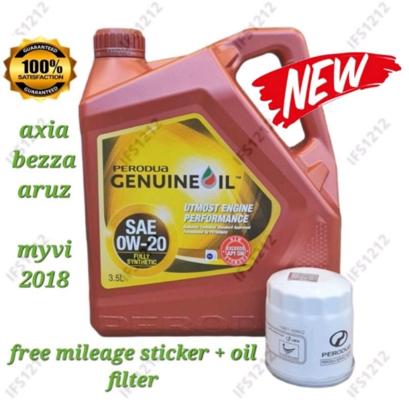 🇲🇾HOT SALES🔥 PERODUA FULLY 0W20 3.5L BEZZA AXIA MYVI ALZA ARUZ ATIVA 0W ...