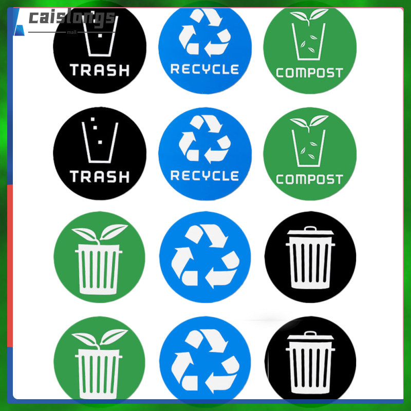 Trash Can Decal Compost Bin Decals Garbage Sorting Stickers Recycle ...