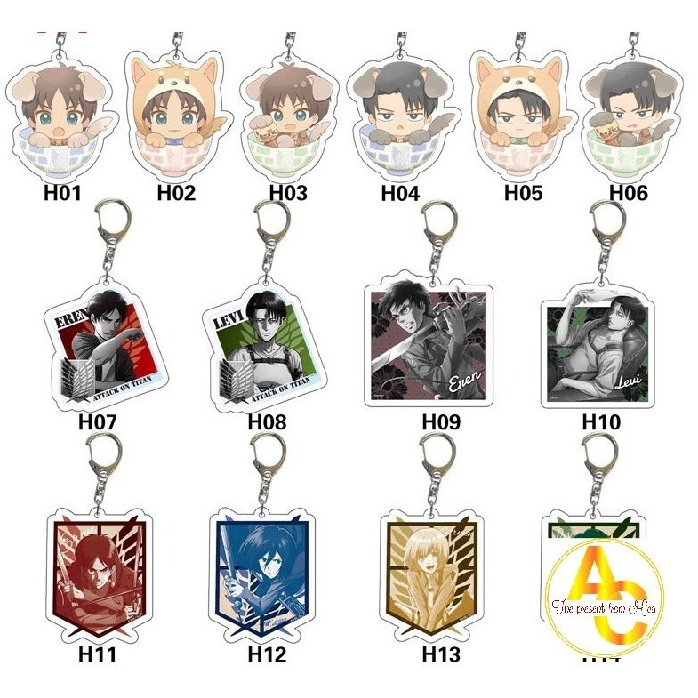 Acrylic keychain with Levi Ackerman image of Attack On Titan movie ...