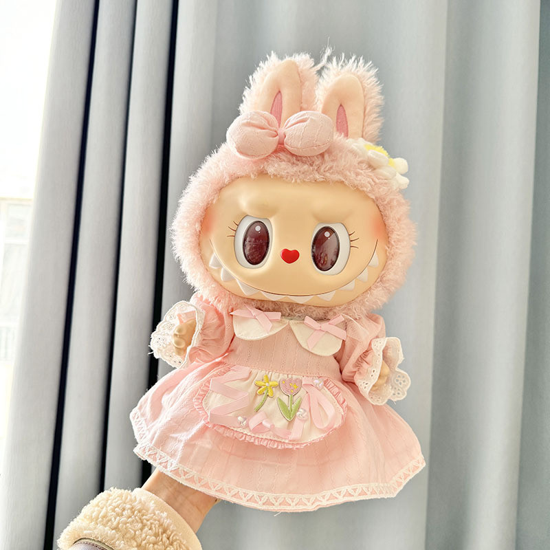 ((Doll Not Included) 38cm POPMART Labubu Pink Tulip Dress Set Labubu ...
