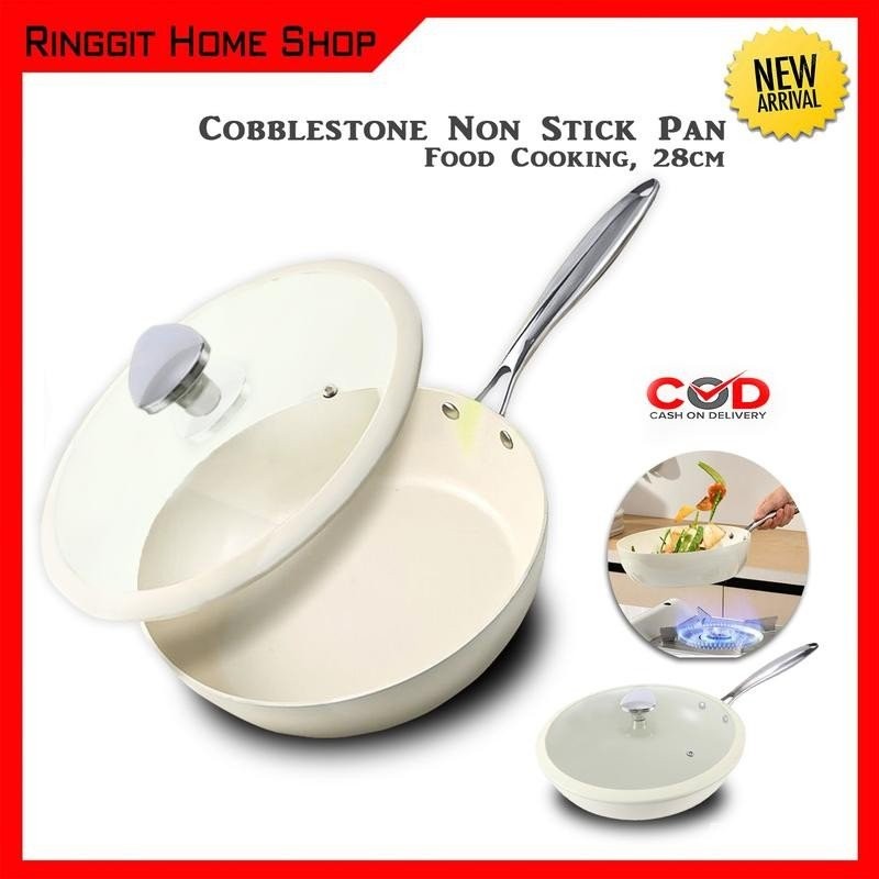 Ringgit Home Shop Cobblestone White Non Stick Pan, Frying Pan ...