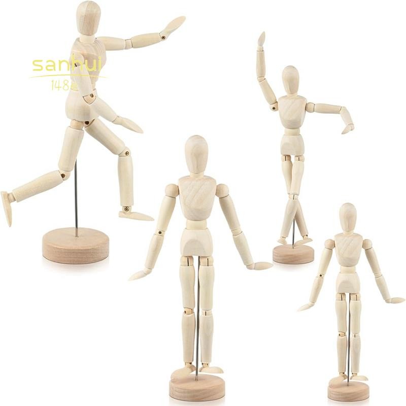 4 Pcs Posable Wooden Mannequin Figure Wood Human Model Drawing Figure ...