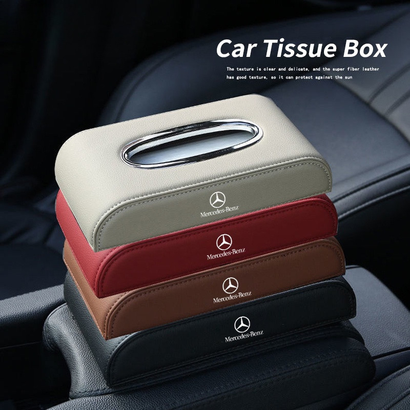 Mercedes Benz Premium Leather Car Tissue Box Auto Tissue Storage Case ...