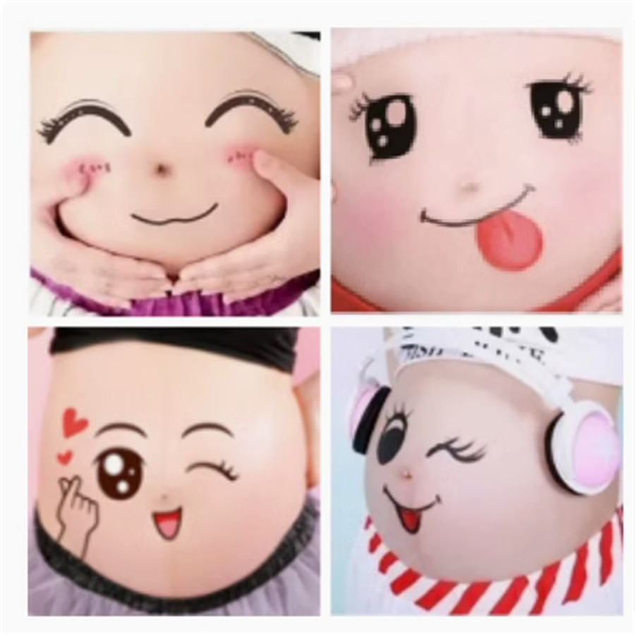 8/pregnant Women Photo Belly Stickers Belly Painted Photo Studio ...