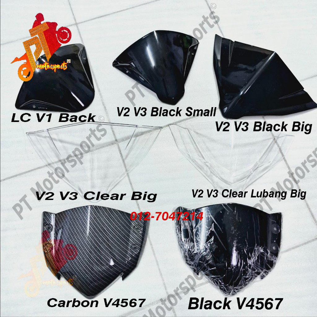 Yamaha Lc 135 V1 V2 V3 V4 V5 V6 V7 Visor Cowling Cover Black Clear ...