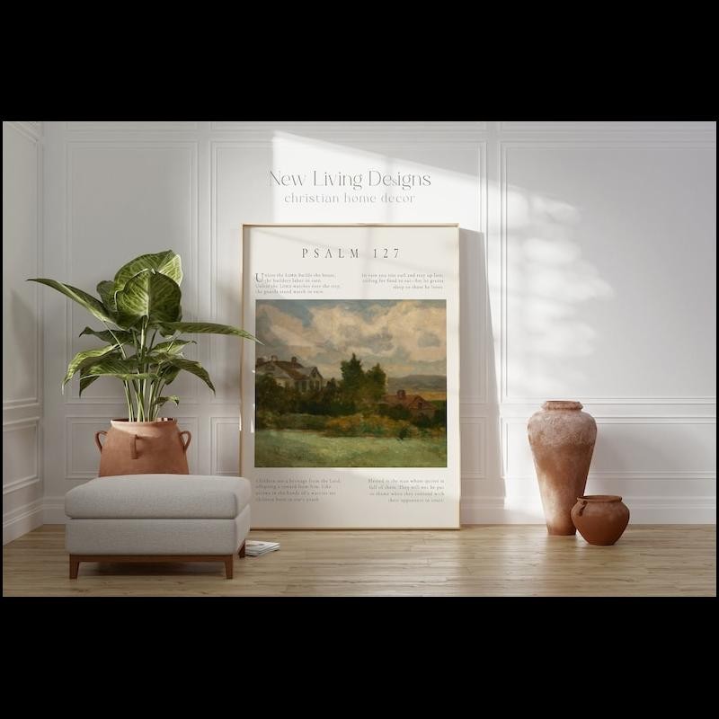 Poster Mazmur 127 'Kecuali Tuhan Membangun Rumah' - Seni Dinding ...
