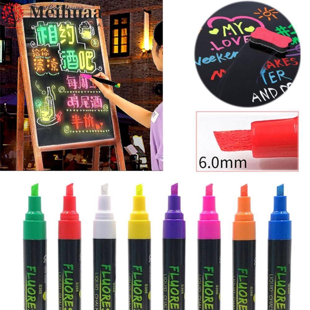 MEIHUAA Liquid Chalk Marker Pen, Erasable Multi Colored Whiteboard Pen ...