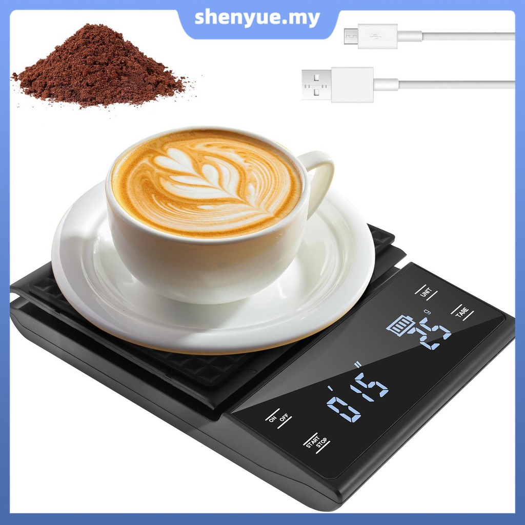 Coffee Scale with Timer 0.3g-3kg High Precision Kitchen Scale ...
