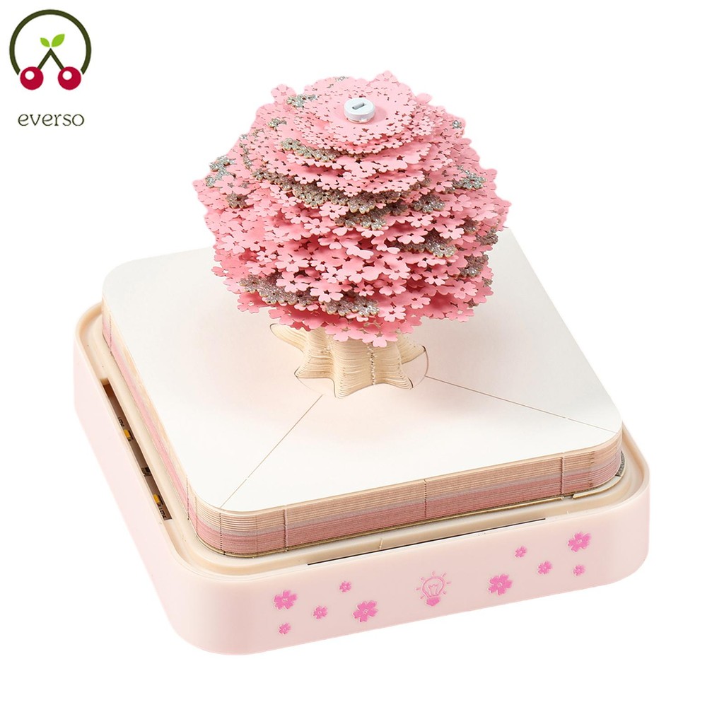 3D Desk Calendar Creative 3D Art Calendar with Light Cherry Tree Shaped ...