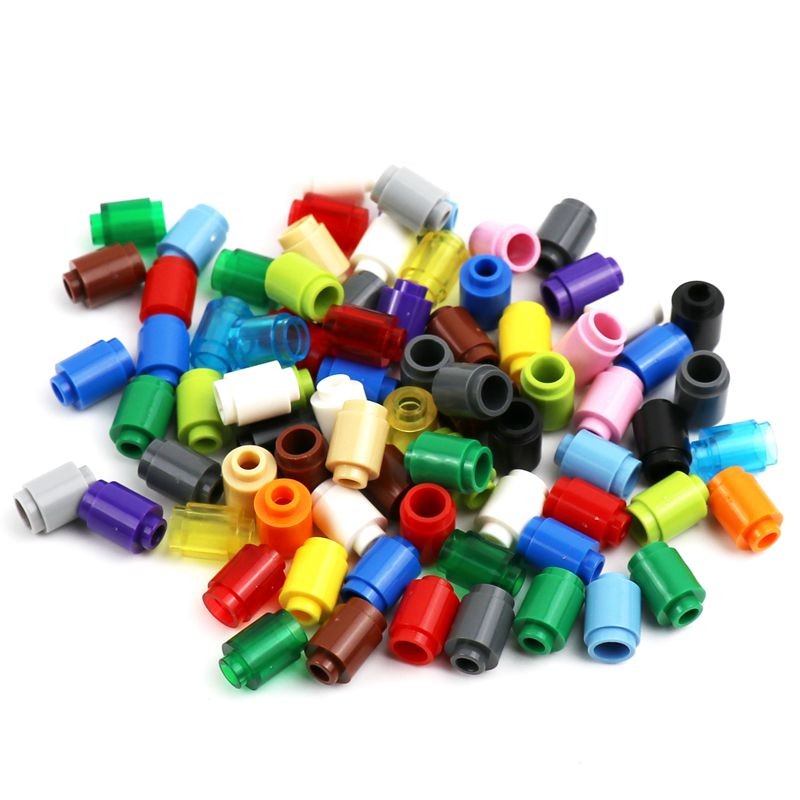 100 Pieces Building Blocks MOC Round Brick Cylinder Bricks 1 X 1 ...