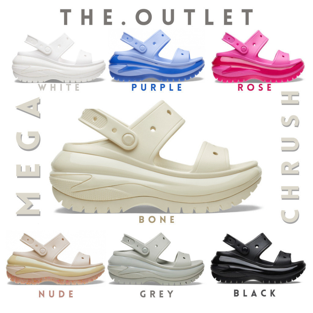 Ready Stock CROCS MEGA CRUSH SANDALS SLIDE STRAP FOR WOMEN WITH ECOBAG ...