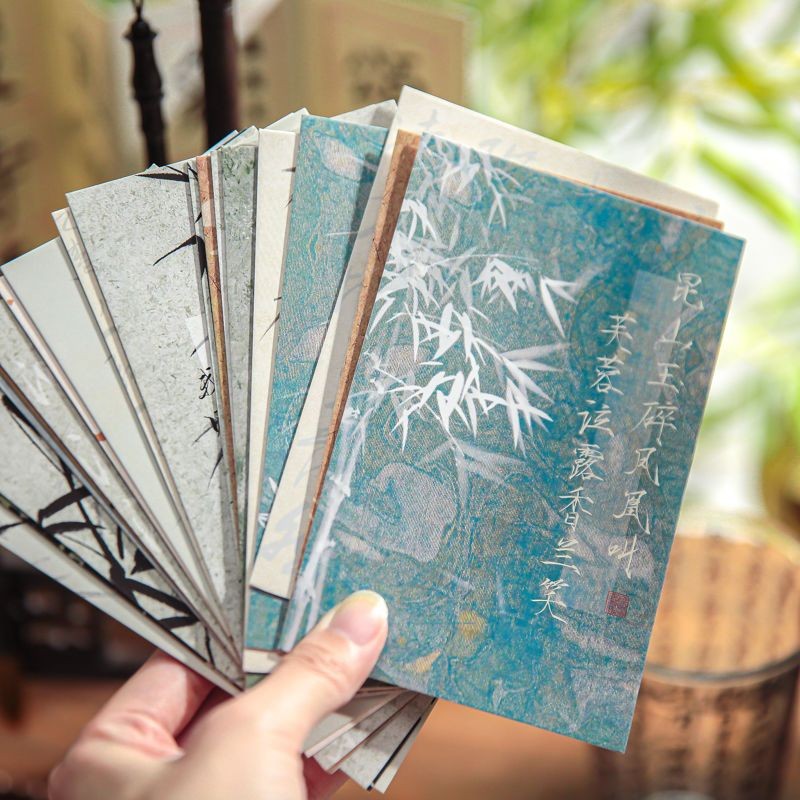 Jiyue Qingfeng Boxed Postcards Ancient style calligraphy text poetry ...