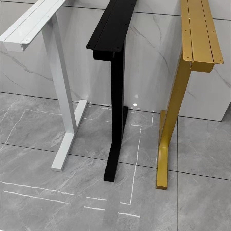 I-shaped Table Legs Unique Iron Desk Coffee Table Dining Table Wooden ...