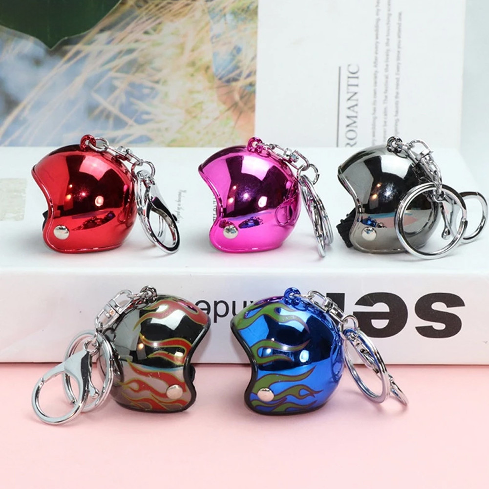 Creativity Motorcycle Helmets Keychains Cute Safety Helmet Pendant Hot ...
