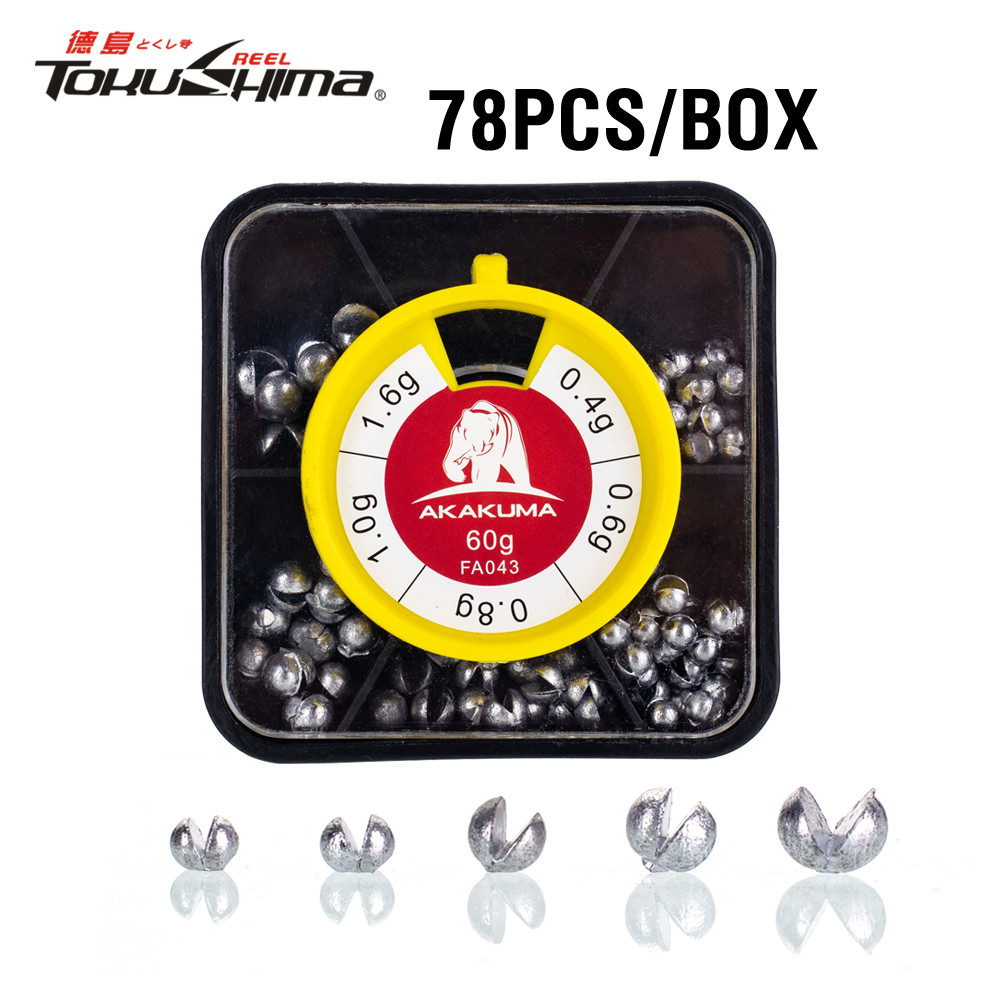 78Pcs Fishing Weights Sinkers Split Shot Fishing Line Sinkers Kit Round ...