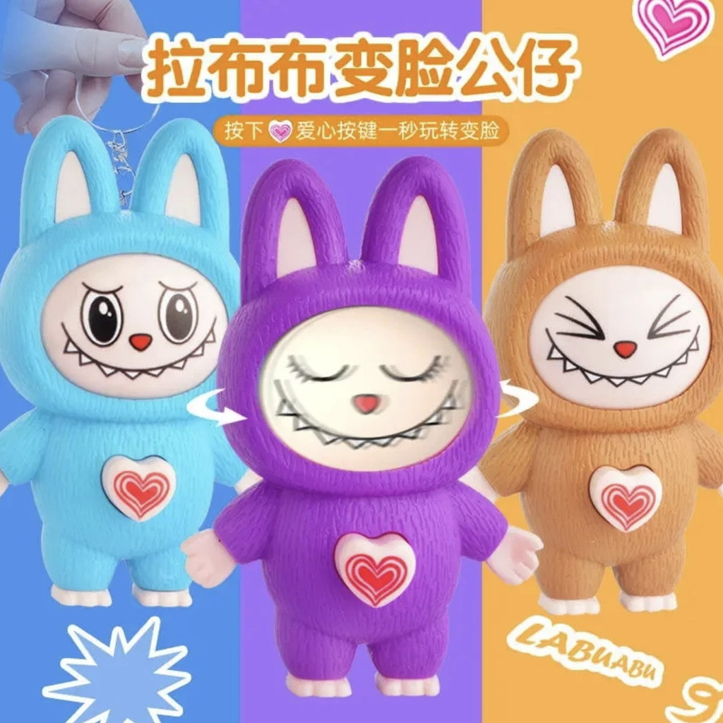 New Style Rab Face-changing Doll Keychain Transformation Toy Trendy ...