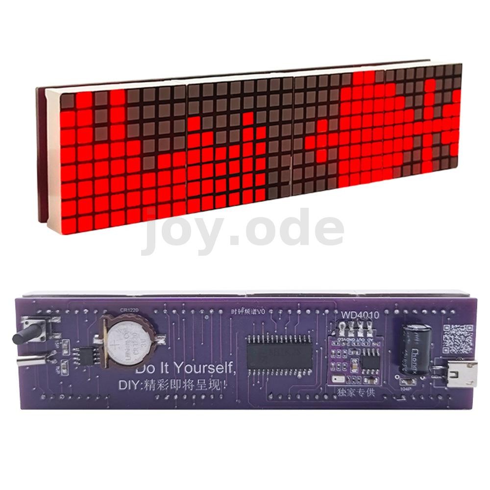 Voice-Controlled LED Music Spectrum Kit DIY Dot Matrix Clock Electronic ...