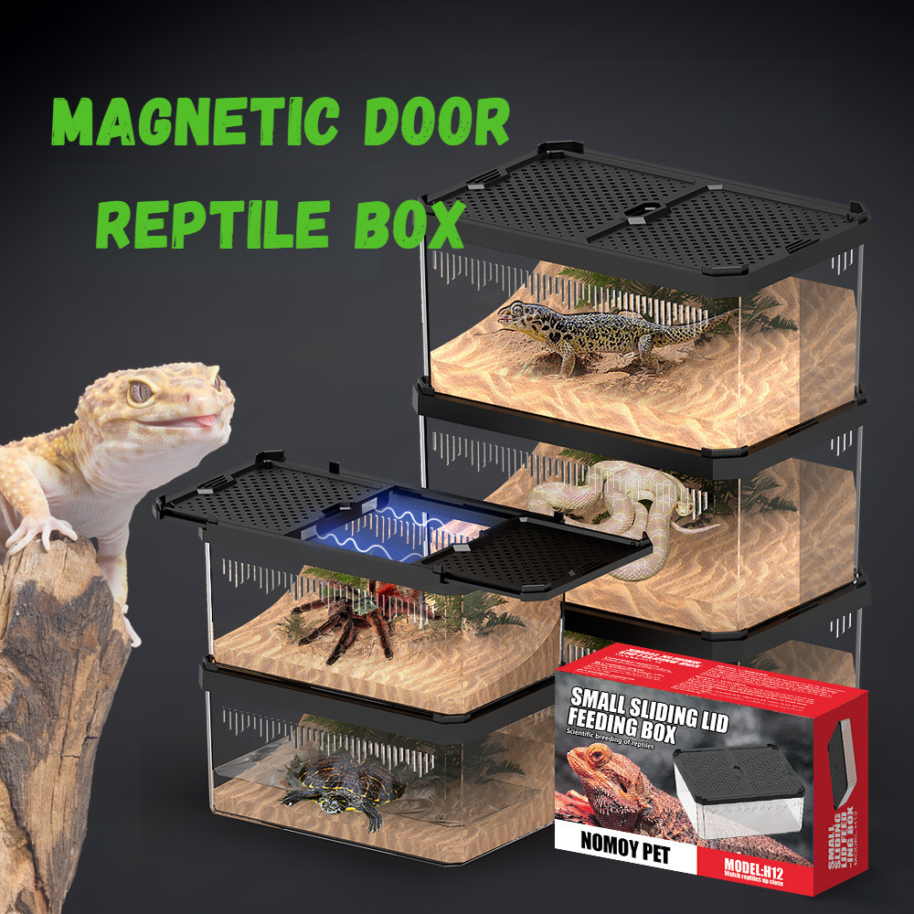 Reptile Breeding Box Gecko Tank Magnetic Double-Door High Transparent ...