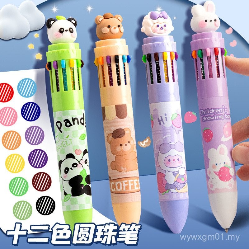 Twelve-color Ballpoint Pen Cute Multi-Color Ballpoint Pen in One Color ...