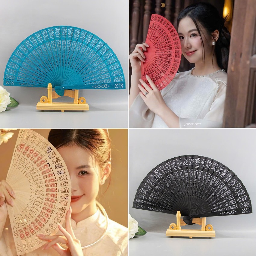 Ancient wooden fan for taking photos wearing ao dai for Tet 2025 ...