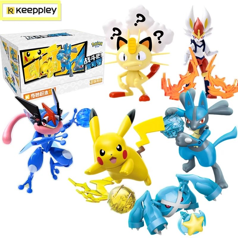 Original Keeppley Pokemon Building Block Pikachu Meowth Lucario ...