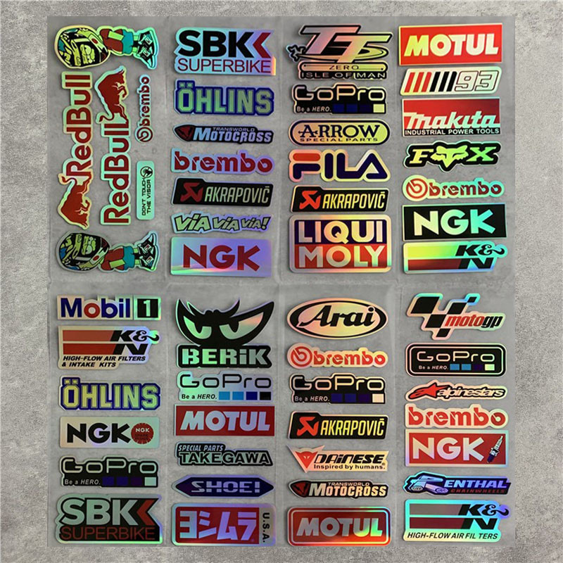 Multicolour Motorcycle Stickers GP Body Reflective Waterproof Sticker ...