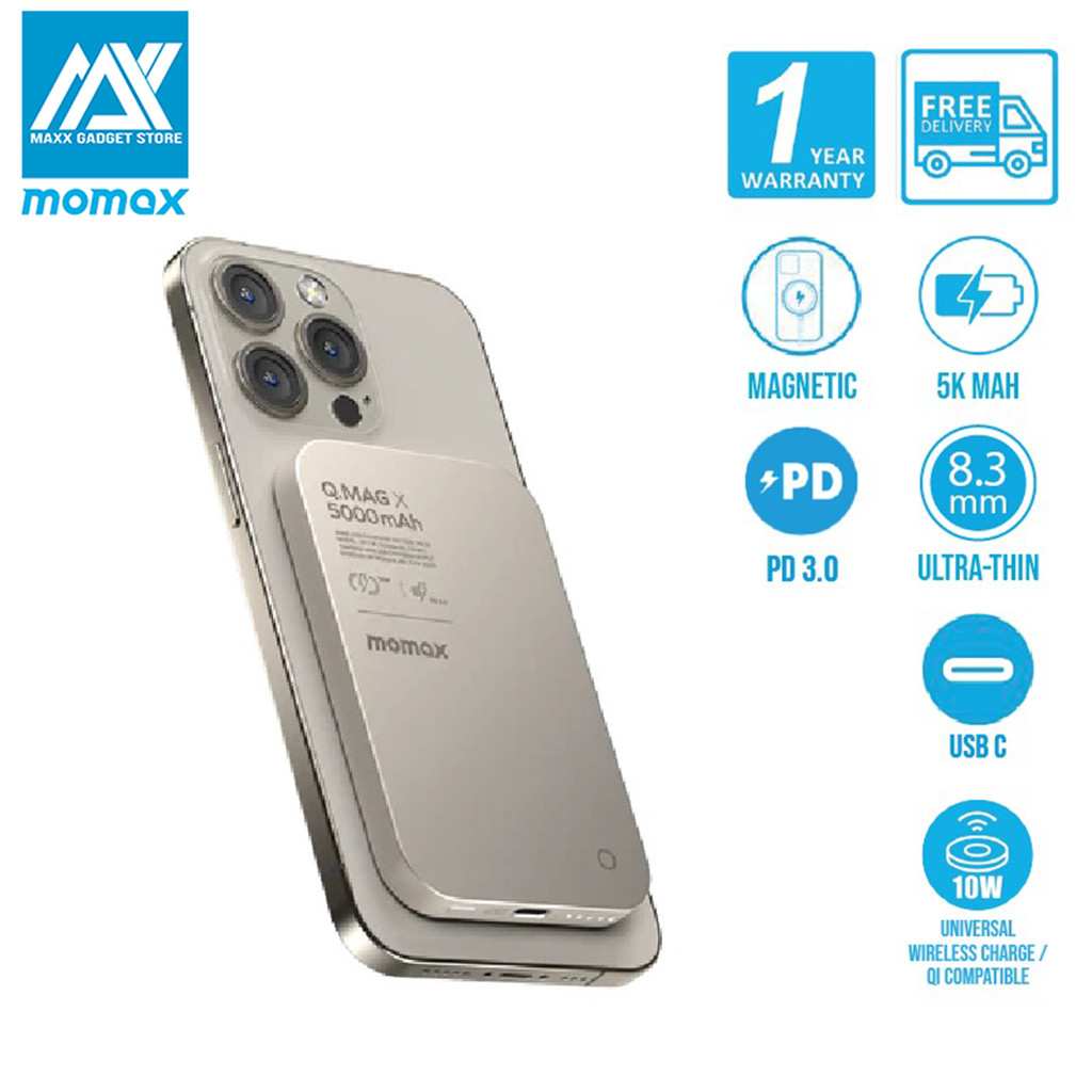 Momax IP116 Q.Mag X 5000mAh Magnetic Wireless 3C certified (CCC) Power ...