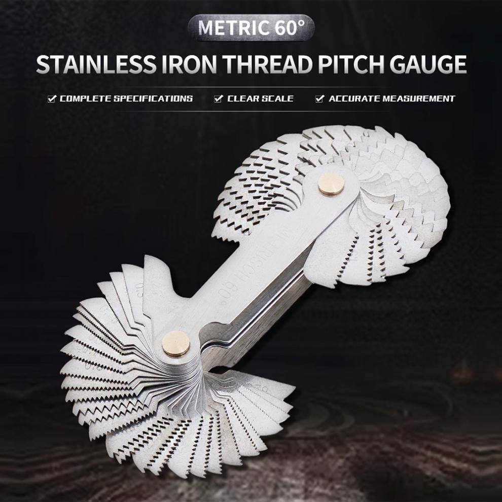 Thread gauge, thread template gauge, metric, imperial, 58 piece blade ...