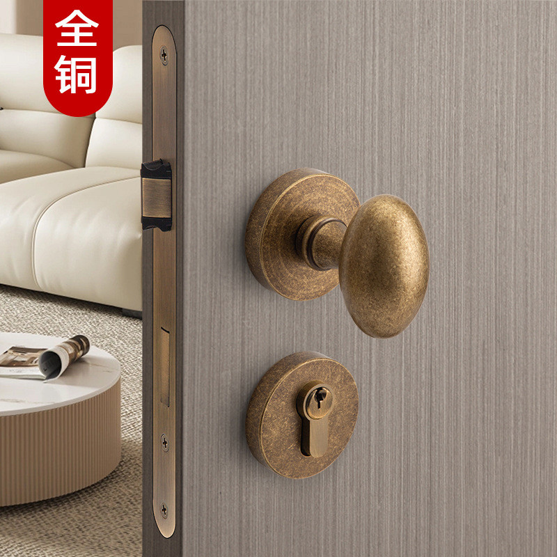 Indoor Door Lock Silent Split Lock Bronze Door Lock Spherical Door Lock ...