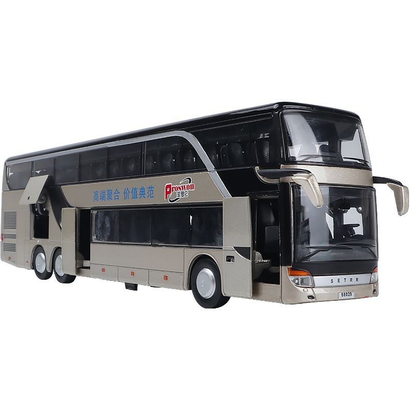 Model Premium Collection Alloy Double-Decker Bus Bus Toy Large Door Bus ...