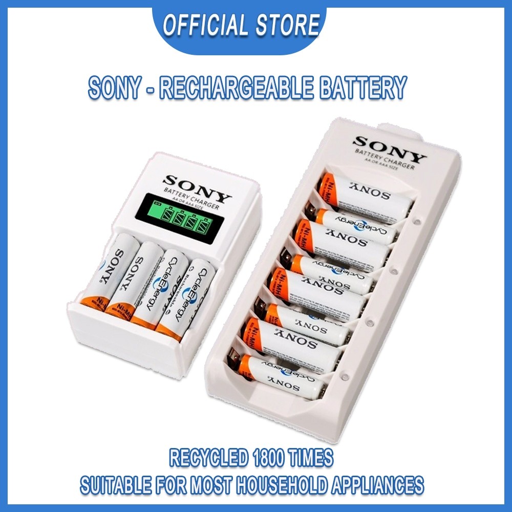 SONY Rechargeable Battery NIMH AA AAA 4600mAh 4300mAh 4-slot Fast ...