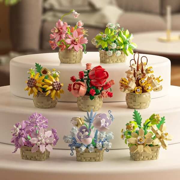lego flower Hiasan Bunga Kreatif DIY Bunga abadi yang berdaging ...